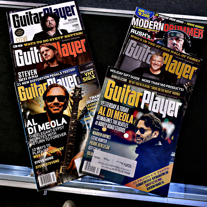 Lot Guitar Player & Modern Drummer Magazines Neal Peart, Alex | Reverb