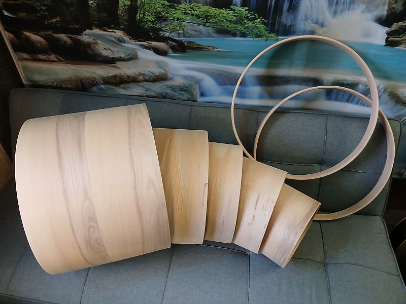 no kill ash steam bent 2 ply semi-solid bare raw drum shell | Reverb