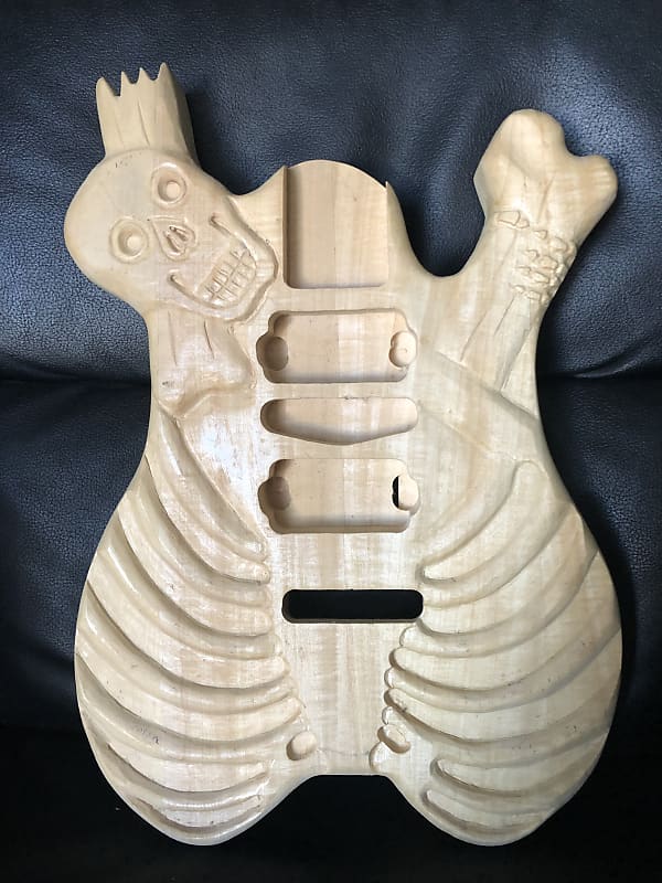 Handmade Skull and bones unfinished HSH guitar body-Lynch | Reverb