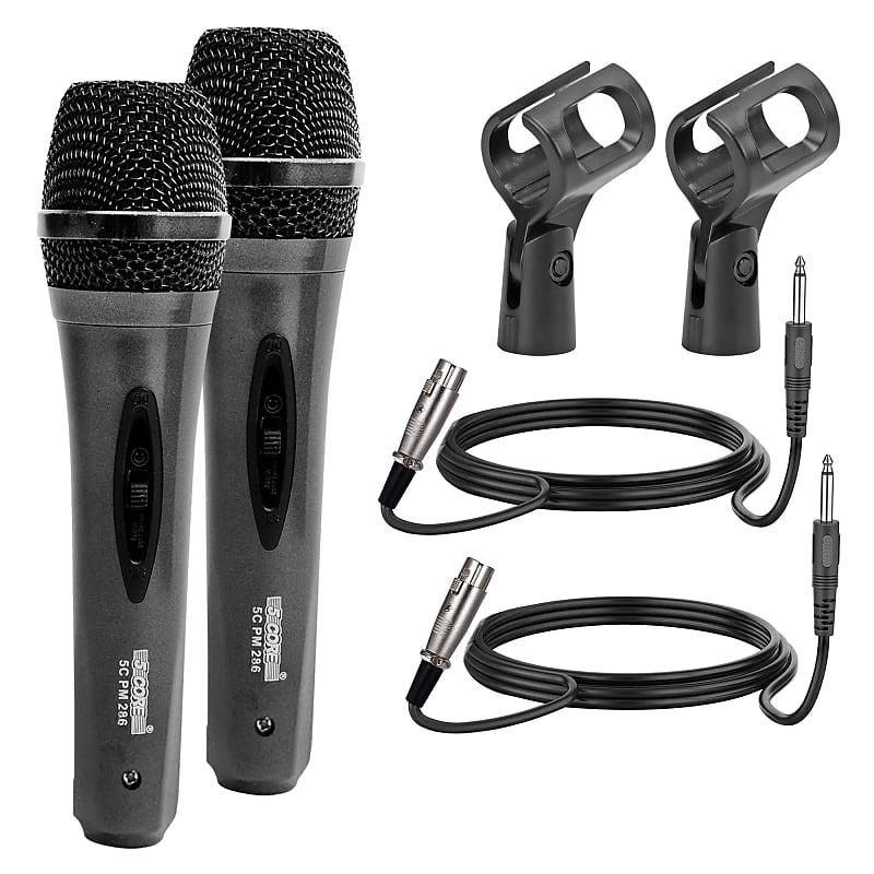 5 Core Microphone Pair XLR Dynamic Mic Karaoke Singing | Reverb