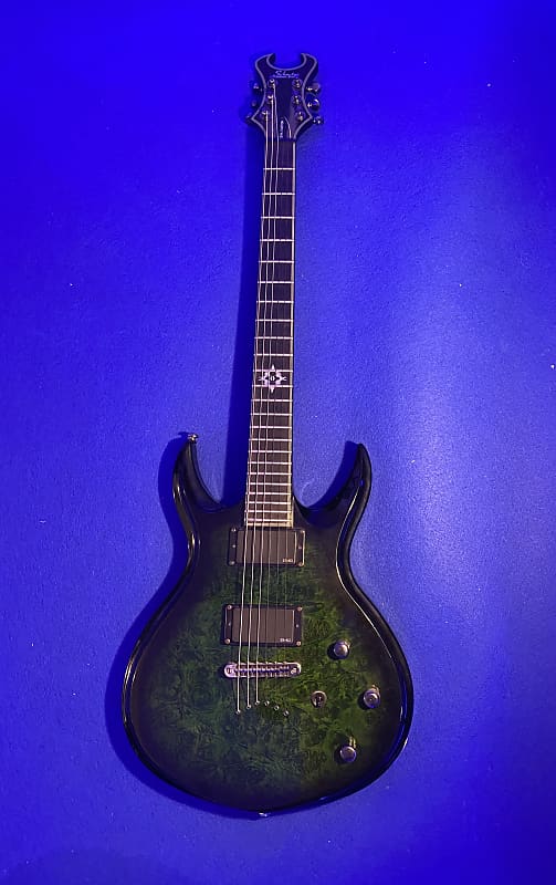 RARE Schecter Diamond Series Devil Custom Green Burst | Reverb UK
