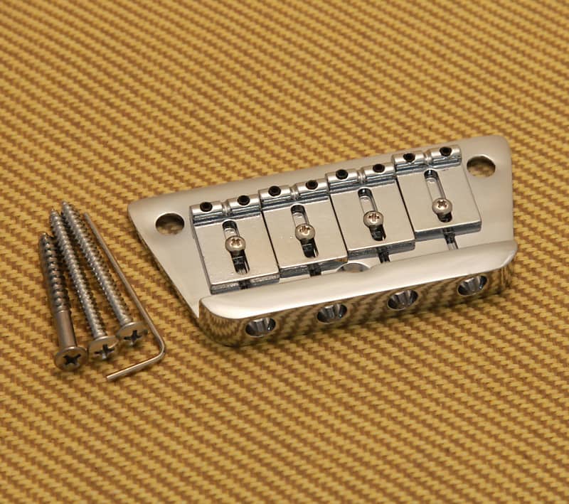 BB-3815-010 Danelectro Chrome 4-String Adjustable Bass Bridge | Reverb