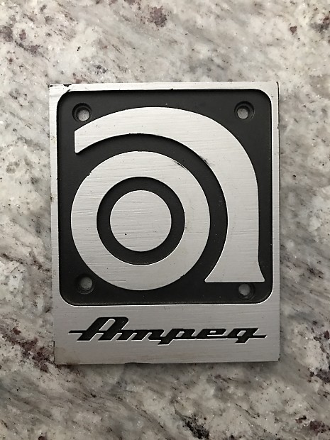 Ampeg Logo Plate Black/ Metal | Reverb