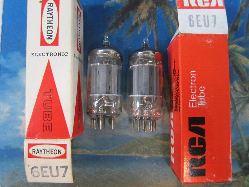 PR NOS Sylvania 6EU7 Vintage Tubes, 1960s, Long Plates Ex | Reverb