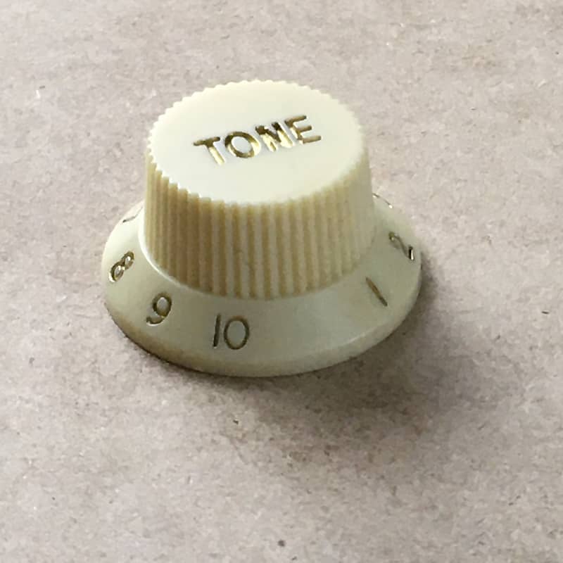 One Single Vintage Push On Tele Strat Tone Knob Aged White | Reverb