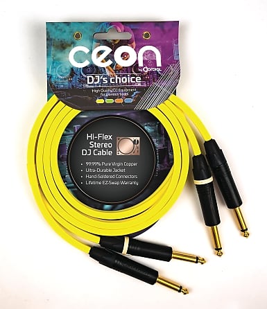 Cordial Cables Premium DJ Dual/Mono (Black Light) Cable Ceon | Reverb