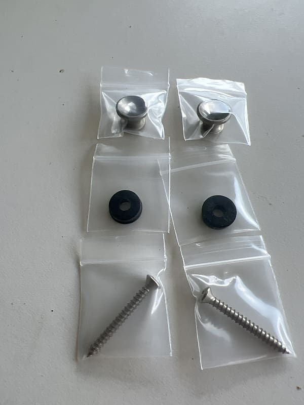 Allparts Stratocaster Toasted nickel strap buttons | Reverb