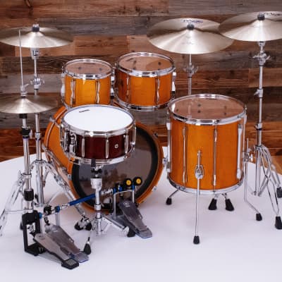 PEARL MLX PRESTIGE CUSTOM 4 PIECE DRUM KIT, LIQUID AMBER | Reverb