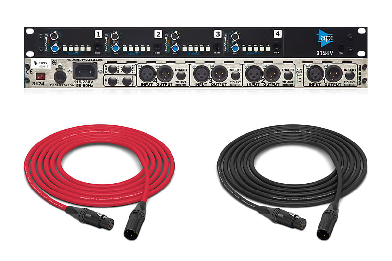 API 3124V | 4-Channel Microphone/Line Preamp | Reverb