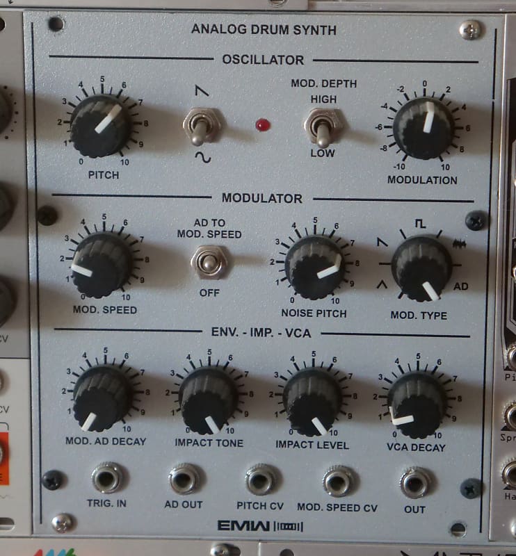 EMW Analog Drum Synth Eurorack Module Drum Synthesizer Drum | Reverb