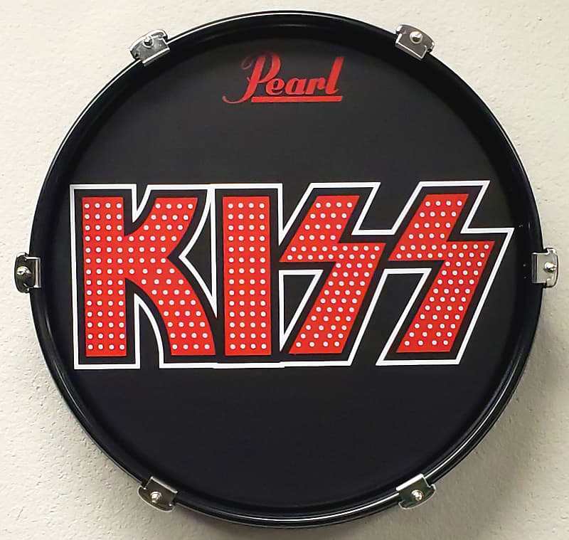 KISS Wall Mounted Black Bass Drum Display, 16" Drum | Reverb
