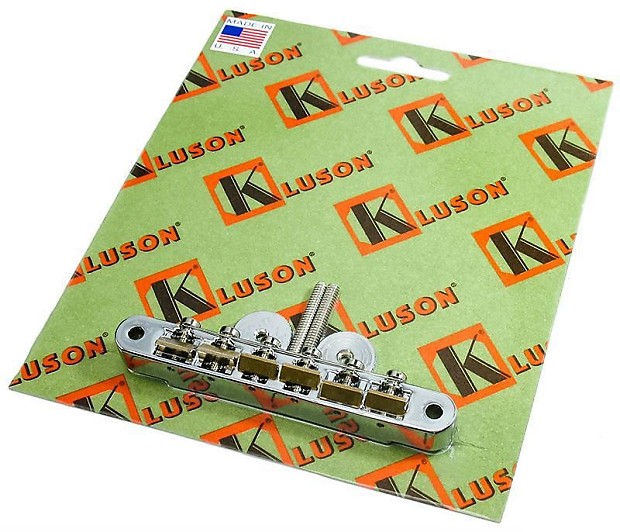 KLUSON ABR-1 Guitar Bridge CHROME w/ RAW Brass Saddles | Reverb