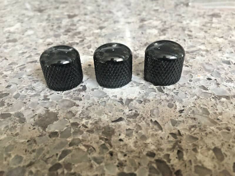 VINTAGE IBANEZ BLACK Dome Metal Knobs Japan USA Push On | Reverb