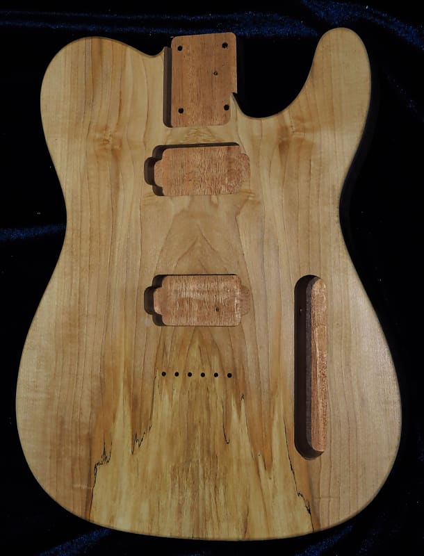Spalted Maple Top \ Mahogany Telecaster Tele Body 4lbs 14oz | Reverb