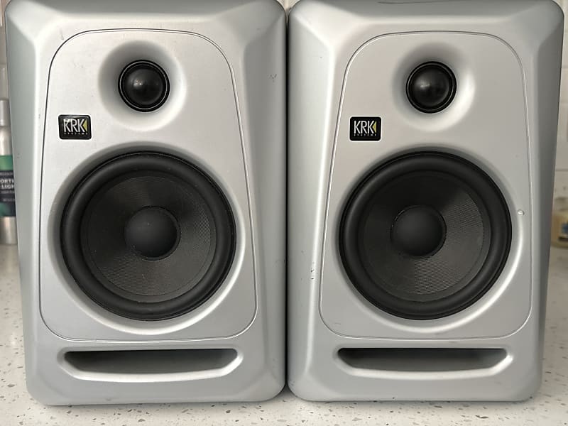 KRK ROKIT 5 Pair Powered Studio Monitors Silver / Black | Reverb