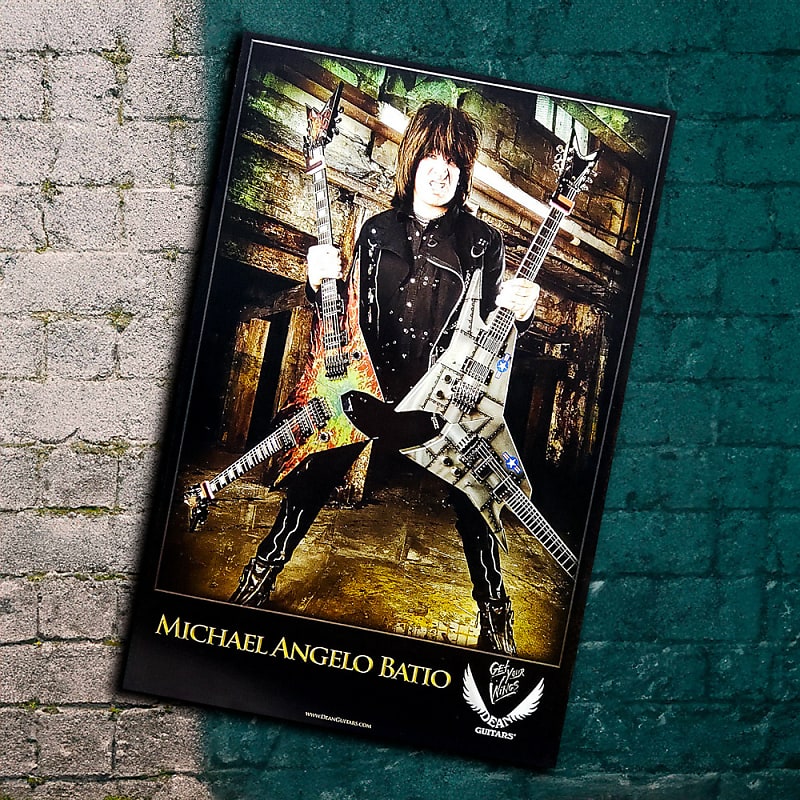 DEAN GUITARS MICHAEL ANGELO BATIO MANOWAR POSTER INSANELY | Reverb