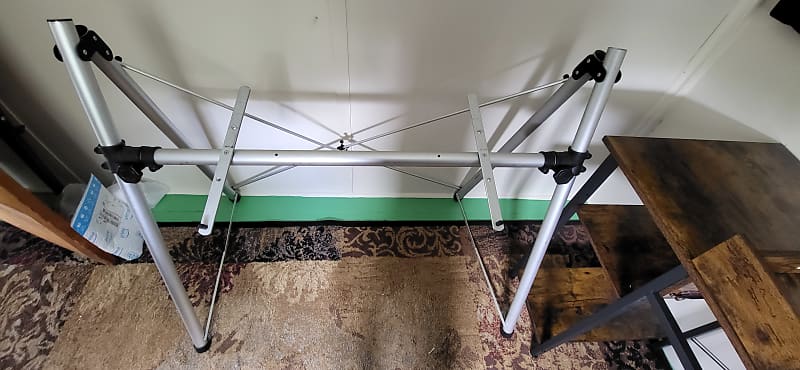 KMD Vintage Brushed Aluminum A-Frame Keyboard Stand | Reverb