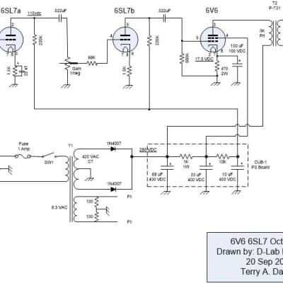 D-Lab JAN 6V6 Champ 5F1 circuit 6SL7 preamp Custom Boutique | Reverb