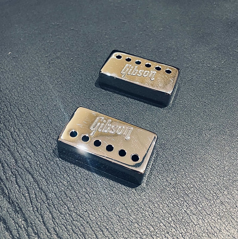 Gibson Embossed Humbucker Covers 1972 - Chrome | Reverb