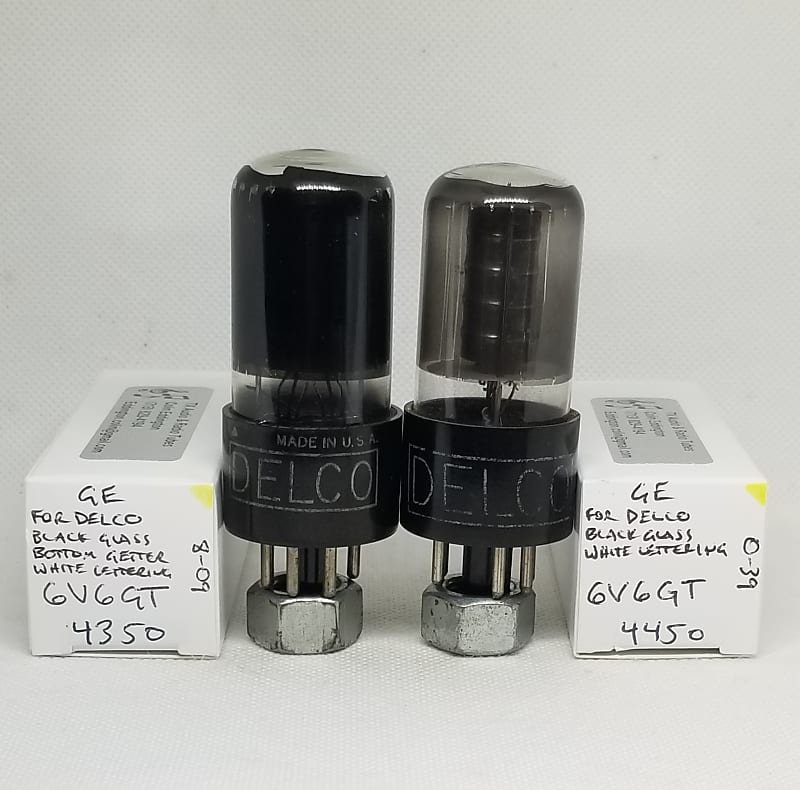 GE 6V6GT Black Glass Well Matched (2.2%) Pair NOS 6V6 | Reverb