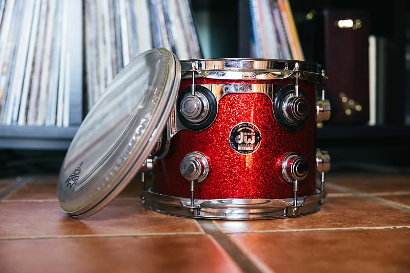 DW Collector's Series 8x10 Tom - Red Sparkle- 2001 | Reverb