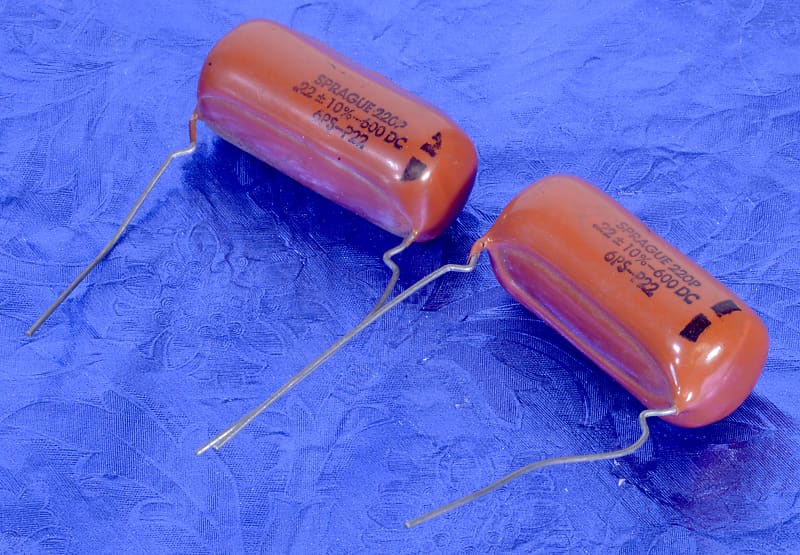 Two Sprague 220P Orange Drop .22uF 600VDC 6PS Mylar Film & | Reverb UK
