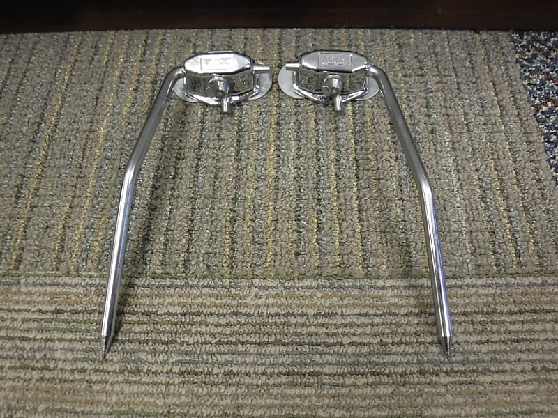 Vintage Ludwig 1960's Folding Bass Drum Spurs with Brackets | Reverb