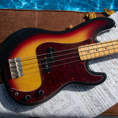 1970's Greco Precision Tele Bass - Three Tone Sunburst - Made | Reverb