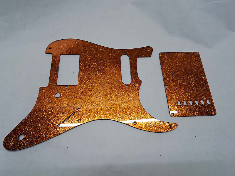 Copper Sparkle Glitter HXS HS pickguard + trem cover set Fits | Reverb