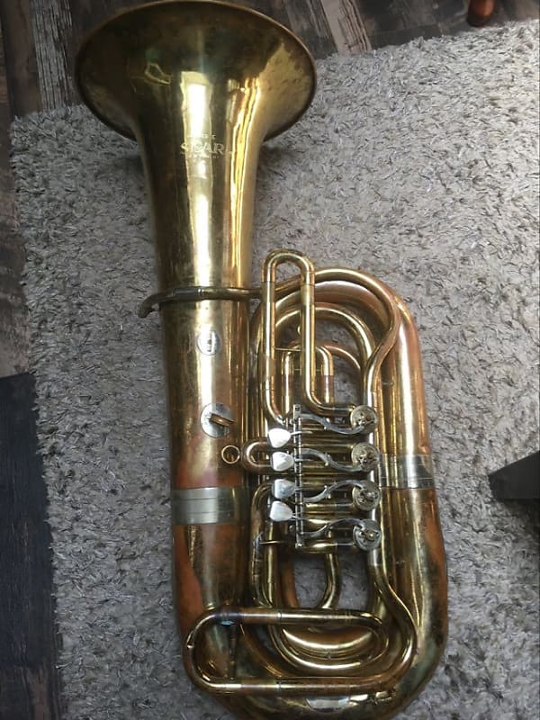 TUBA- Walter Sear/Cerveny 4 Valve Rotary w/Tuxedo Gig Bag | Reverb