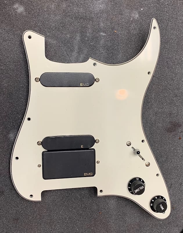 EMG Custom HSS Loaded Pickguard- 85 and SA White/Black | Reverb
