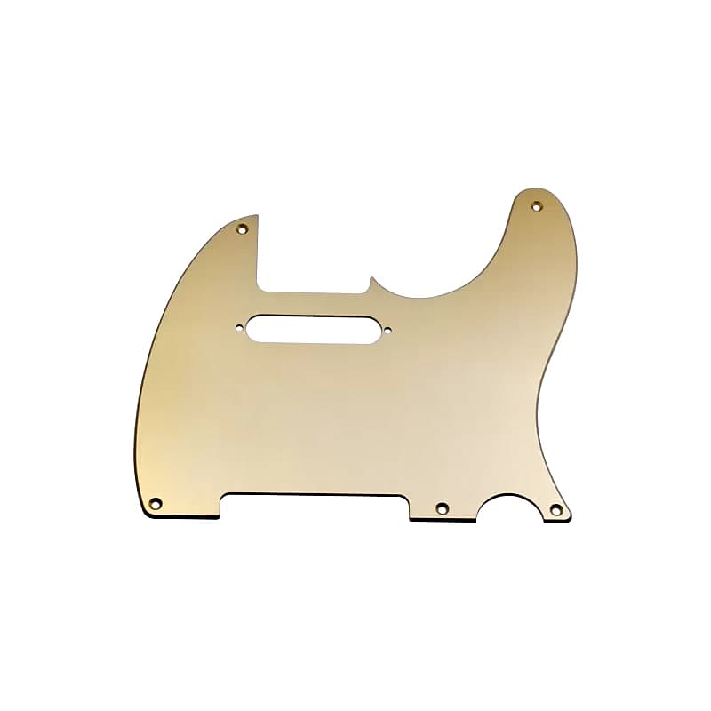 Pickguard - For Tele, 5 Hole, Anodized Aluminum, Gold | Reverb