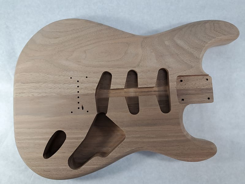 Unfinished Walnut SSS Hardtail guitar body - fits Fender | Reverb