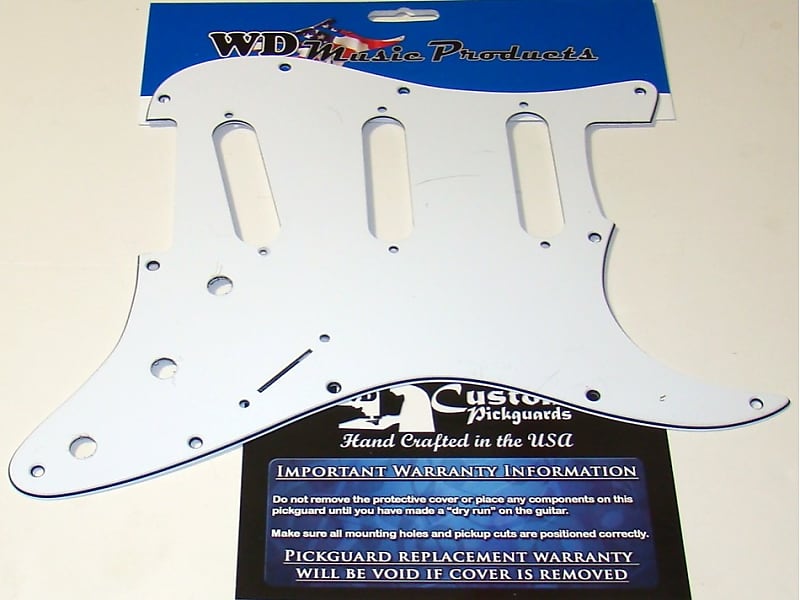 WD Custom Pickguards 3 Ply Laminated White/Black/White SSS | Reverb