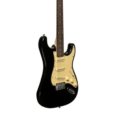 Stagg electric guitar Black satin with Kill Switch | Reverb