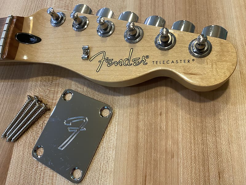 Fender Telecaster Neck WITH TUNERS, NECK PLATE AND SCREWS | Reverb