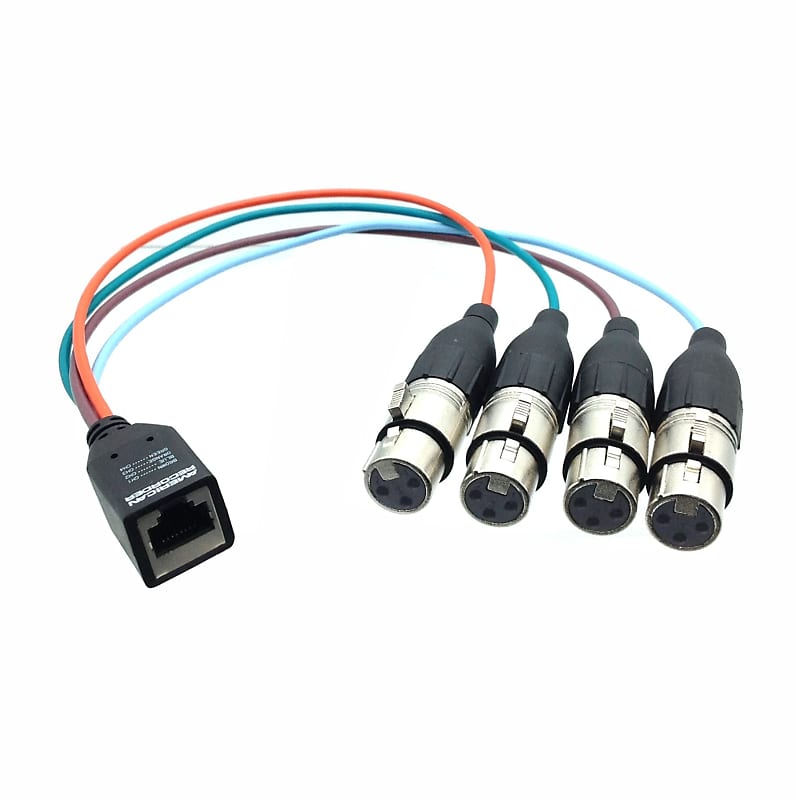 RJ45 Female to 4 each Balanced XLR Female Breakout Adapter | Reverb