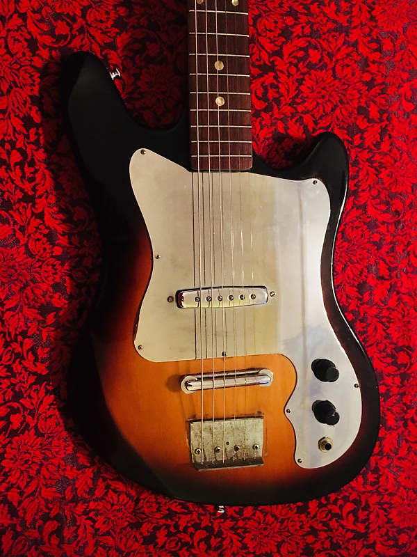 RARE Vintage Teisco Crown 1960s Sunburst (Chrome Pickguard!) | Reverb