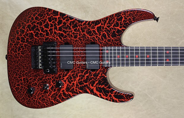 Charvel USA Custom Shop Dinky DK Rocket Red Black Crackle | Reverb