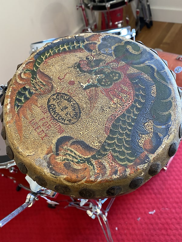 Leedy Tack Bottom Tom 1920s-30s Orange | Reverb