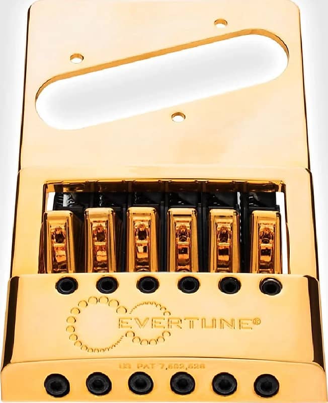 Evertune T Model 6 String Bridge for Tele Style Guitars Gold | Reverb