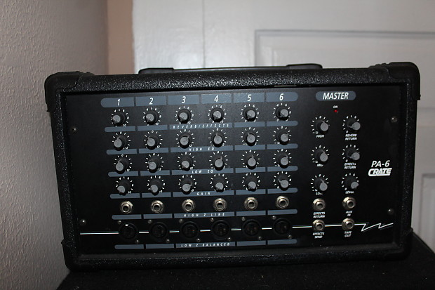 Crate PA-6 / 6 Channel Powered Amp/Mixer Black | Reverb