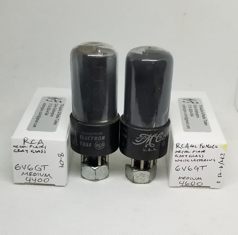 RCA 6V6GT Gray Glass Very Well Matched Pair (4.3%) NOS 6V6 | Reverb