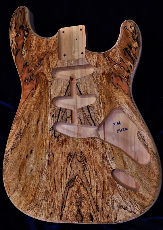 Spalted Maple Top / Aged Pine Strat body Standard Hardtail | Reverb