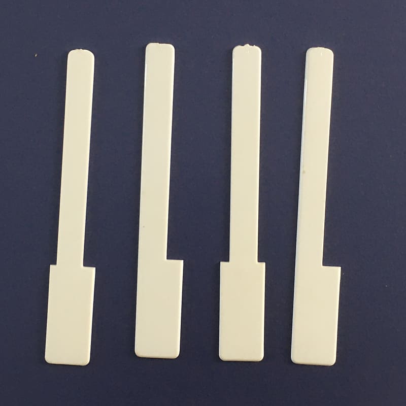 4 Acoustic Piano Keytops Aged Replacement Short Head White | Reverb