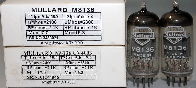 M8136 CV4003 ECC82 Mullard 1960s Blur Glass Made in | Reverb
