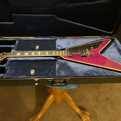 Schecter Custom Flying V Electric Guitar Purple Flamed NICE | Reverb