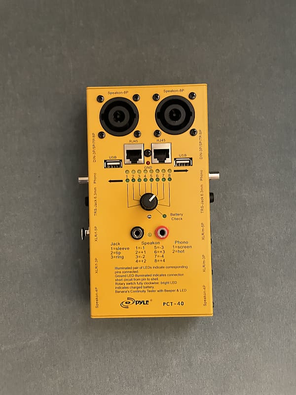 Pyle PCT-40 Cable Tester - Yellow | Reverb
