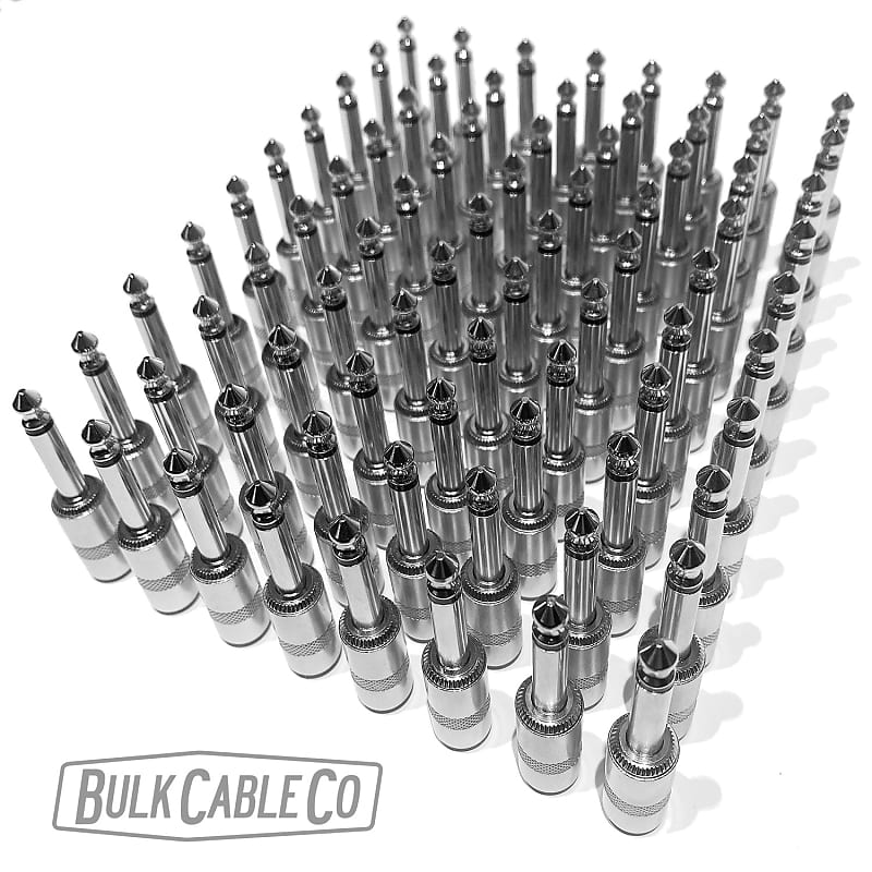 80 Pack - BulkCableCo 1/4" Straight Short Body Connectors - | Reverb