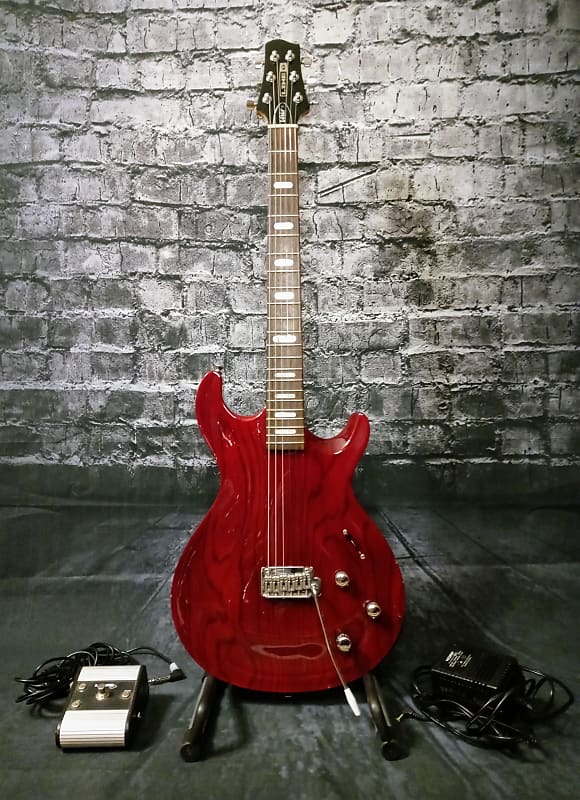 Line 6 Variax 700 translucent red with gig bag and all | Reverb